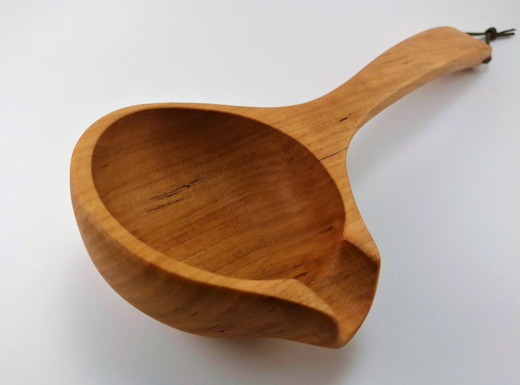 11 inch Left or Right Hand Spouted Serving Spoon - Allegheny Treenware, LLC