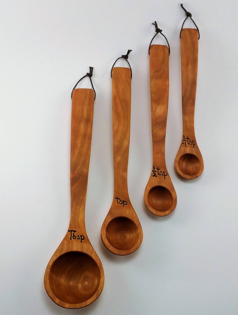 9 inch Long-Handled Measuring Spoons (4) - Allegheny Treenware, LLC